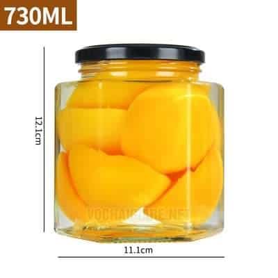 Hũ thuỷ tinh lục giác 730ml - VỎ CHAI GIÁ RẺ